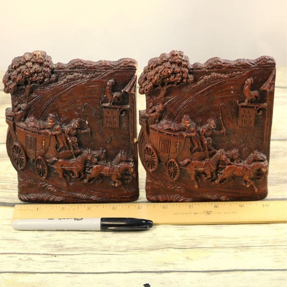 Unknown | Office | Western Horse Bookends Syroco Wood Rooster | Poshmark